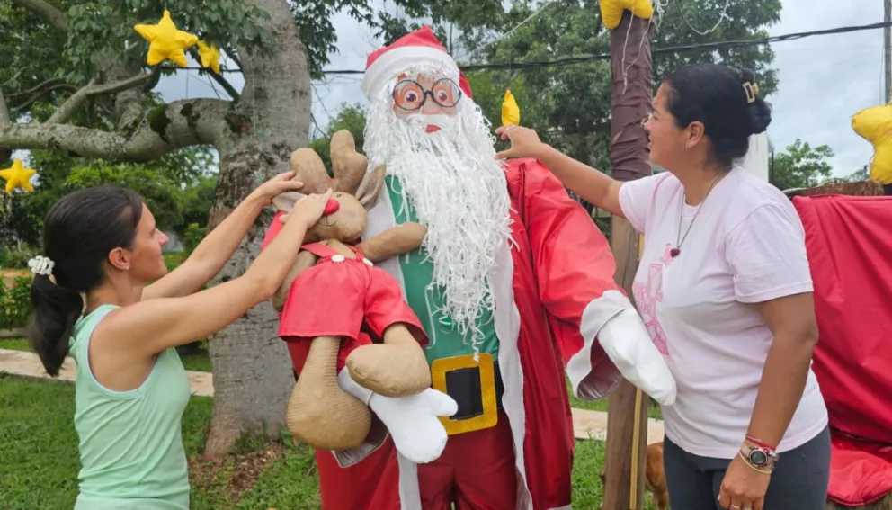 El espíritu navideño de los vecinos de Jardín América: armaron un Papá ...