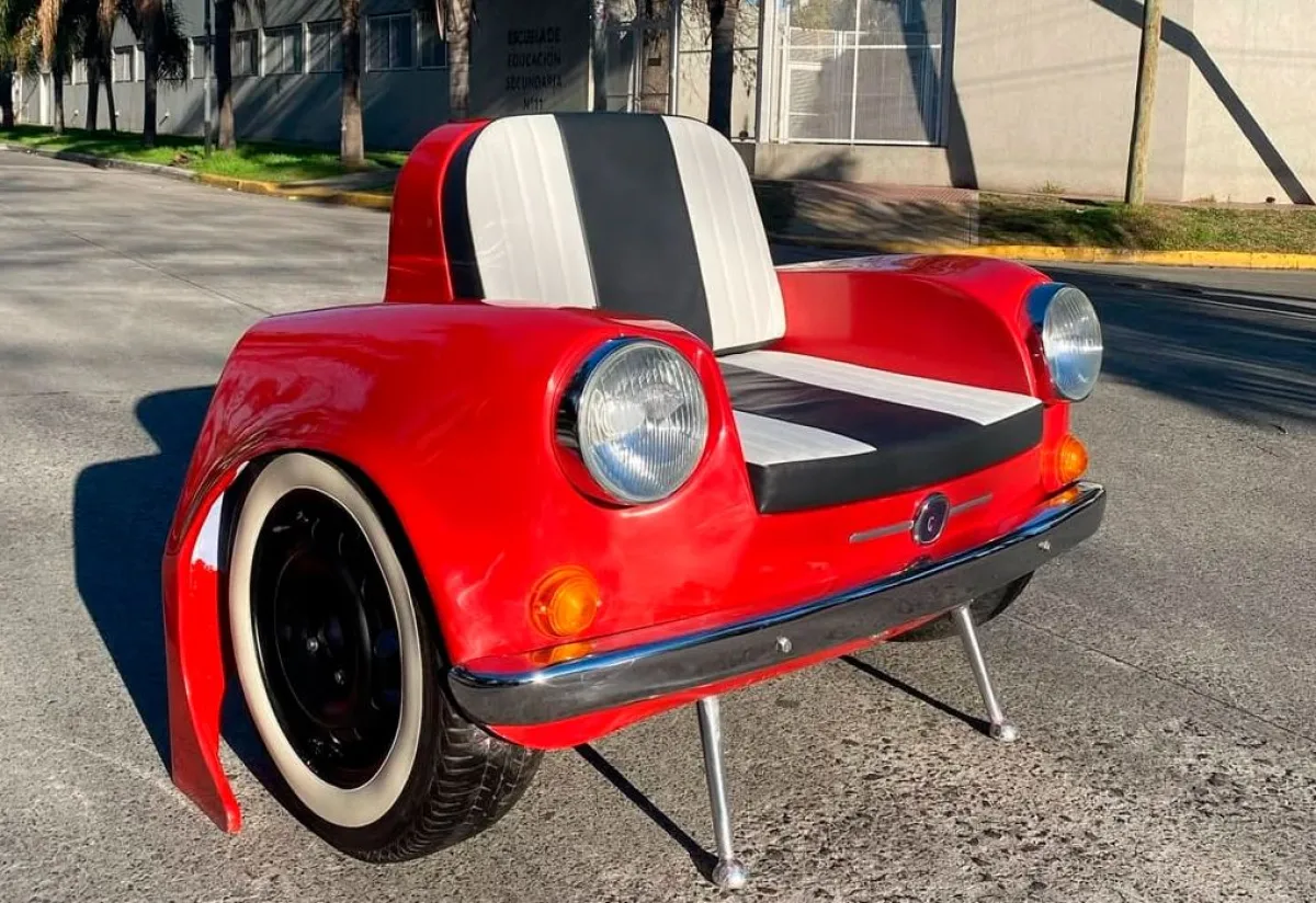 Crea sillones artesanales con autopartes reciclados de Fiat 600 | El ...